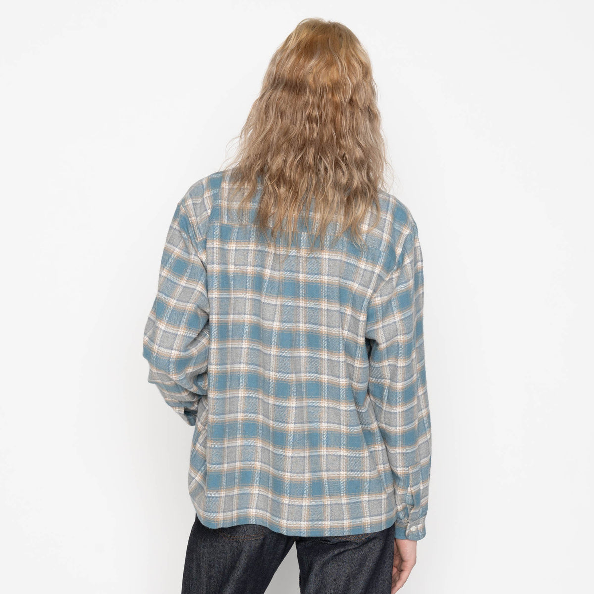 Judy - Soft Brushed Faded Flannel - Faded Blue – Naked & Famous Denim NYC