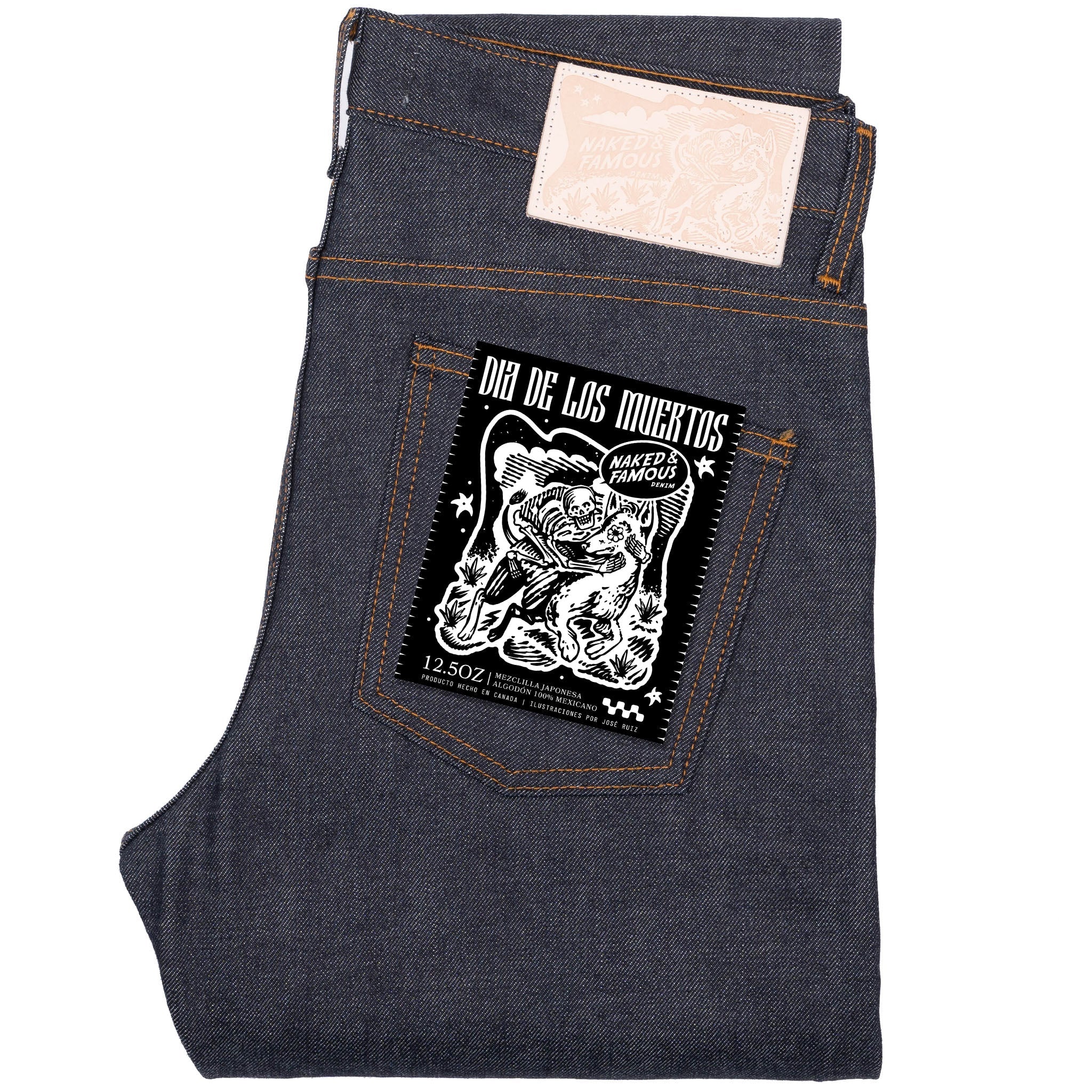 Super Guy - Dia De Los Muertos Selvedge - Indigo – Naked & Famous Denim NYC